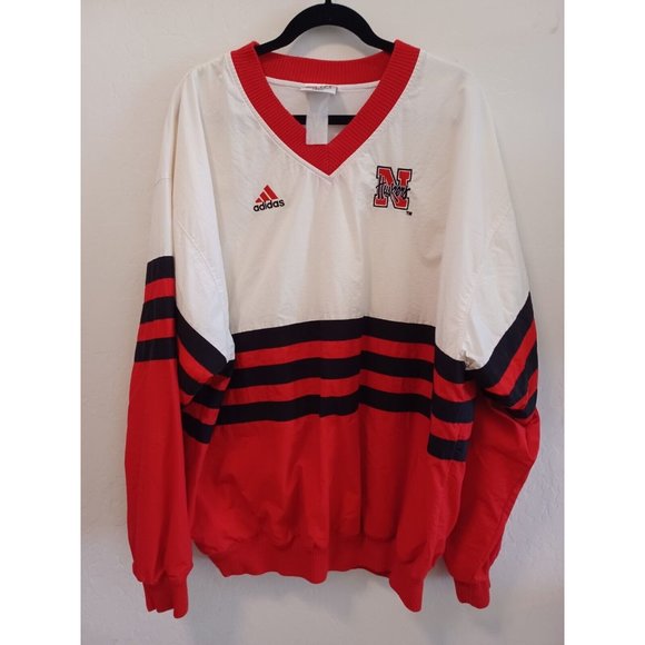 adidas | Jackets & Coats | Vintage Adidas Nebraska Huskers Windbreaker ...